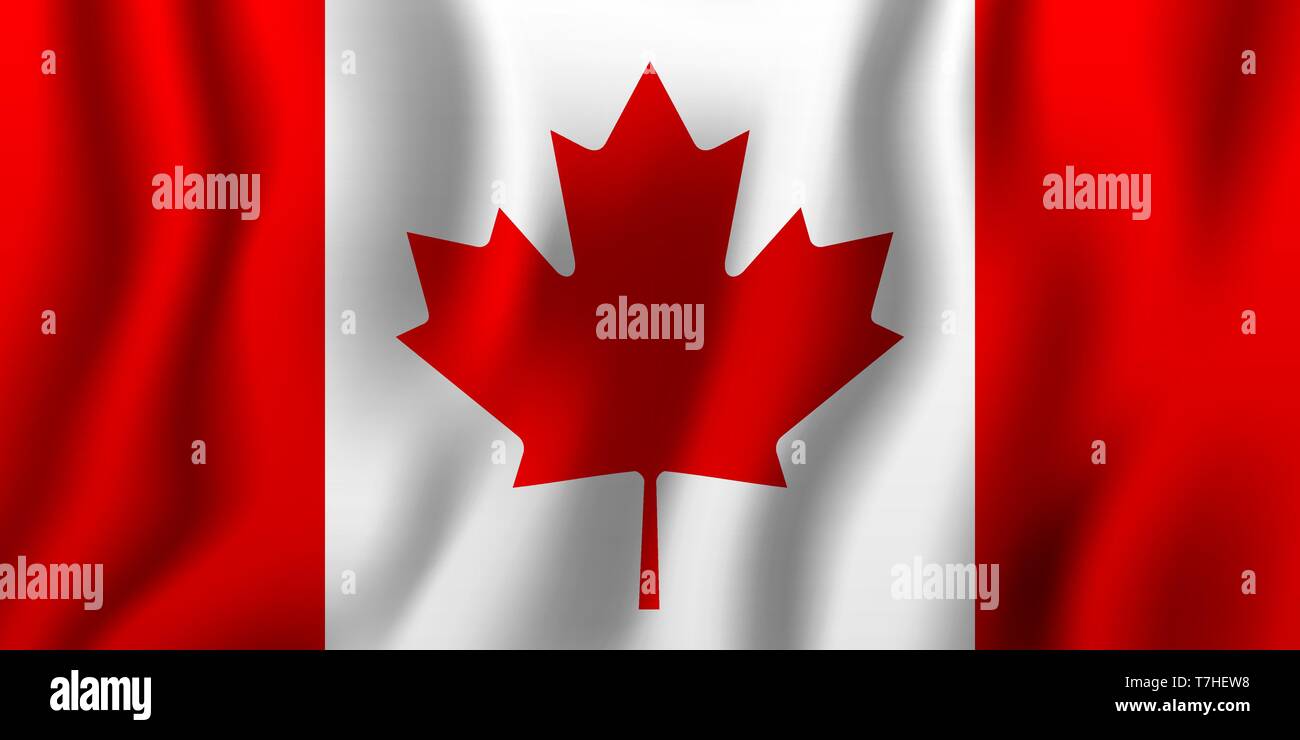 Canada realistic waving flag vector illustration. National country ...
