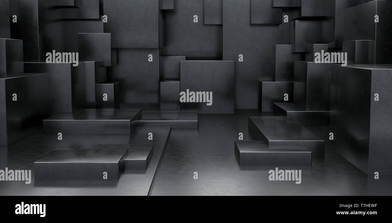 Render of 3D Geometric Abstract Cuboid Wallpaper Background Stock Photo - Alamy