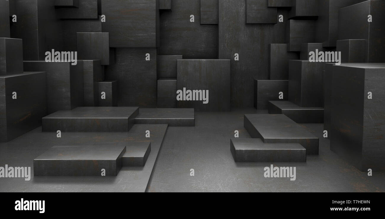 Render of 3D Geometric Abstract Cuboid Wallpaper Background Stock Photo ...