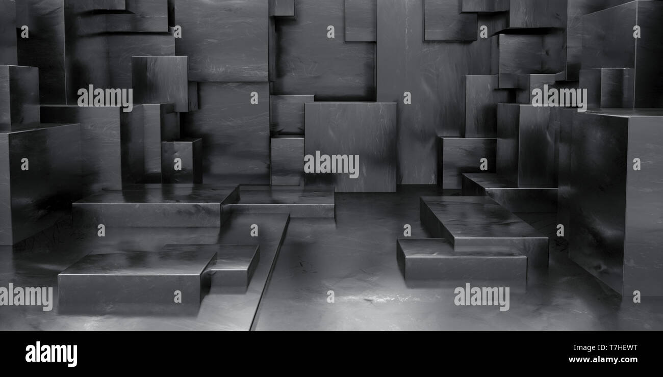 Render of 3D Geometric Abstract Cuboid Wallpaper Background Stock Photo ...