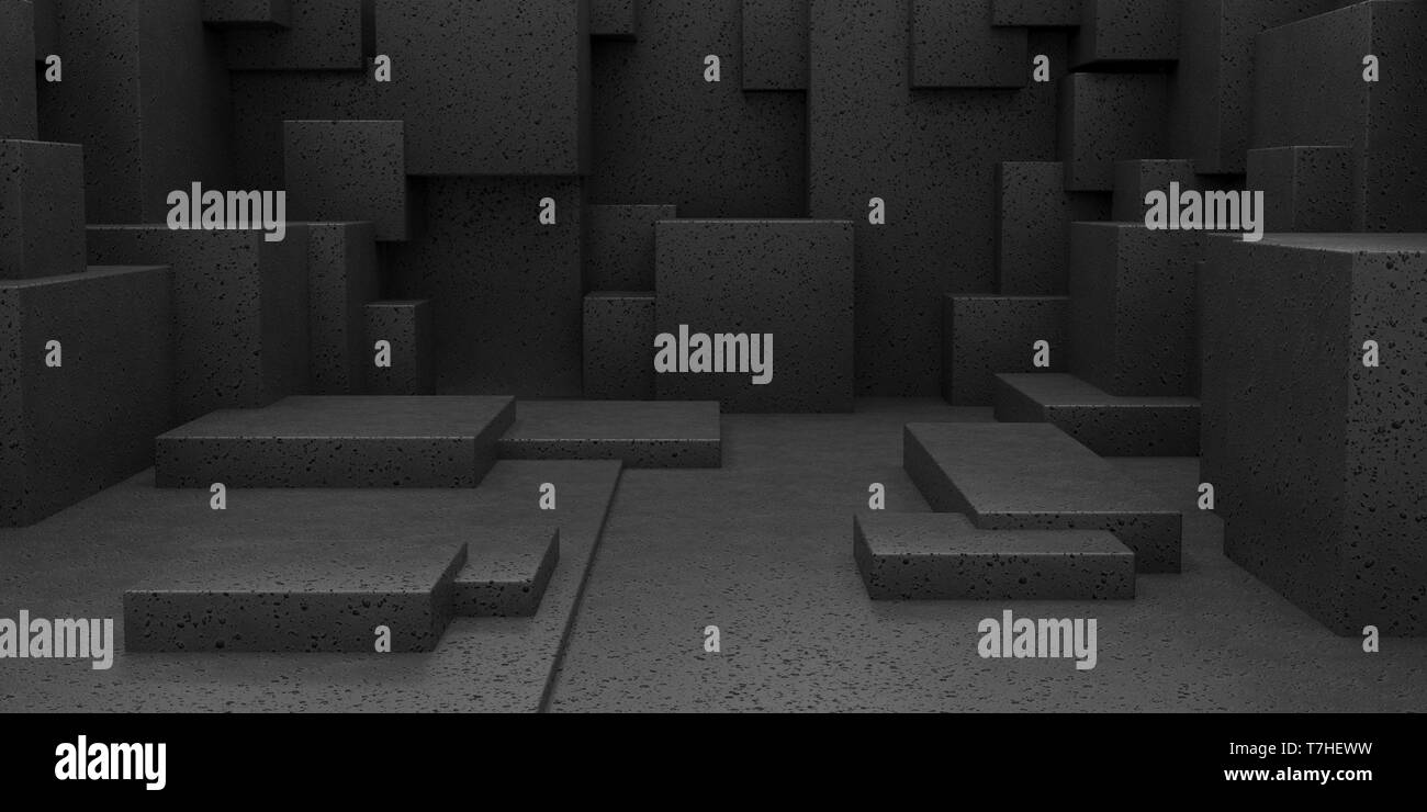 Render of 3D Geometric Abstract Cuboid Wallpaper Background Stock Photo ...