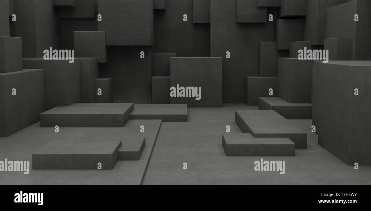 Render of 3D Geometric Abstract Cuboid Wallpaper Background Stock Photo - Alamy