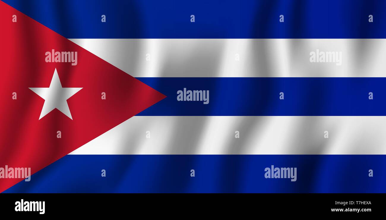 Cuba realistic waving flag vector illustration. National country ...