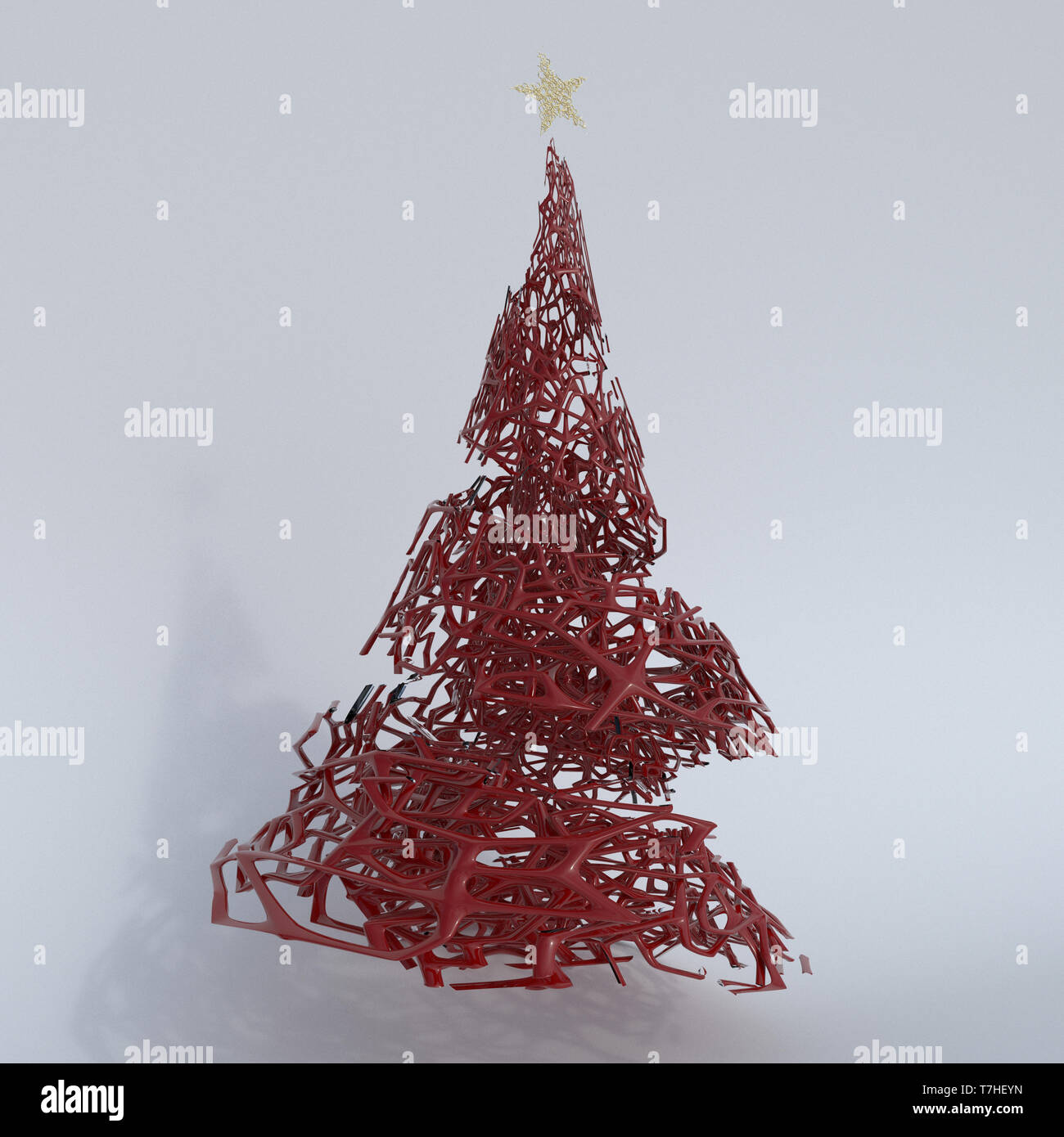 3D render of a metallic Christmas tree Stock Photo - Alamy