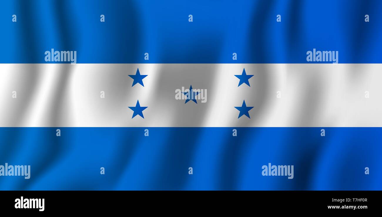 Honduras realistic waving flag vector illustration. National country ...