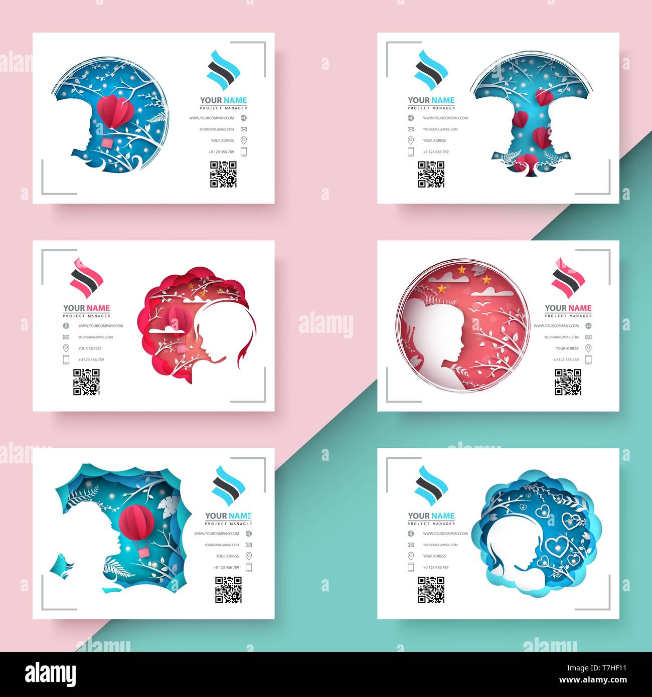 Pretty paper girl - business template Stock Vector Image & Art - Alamy