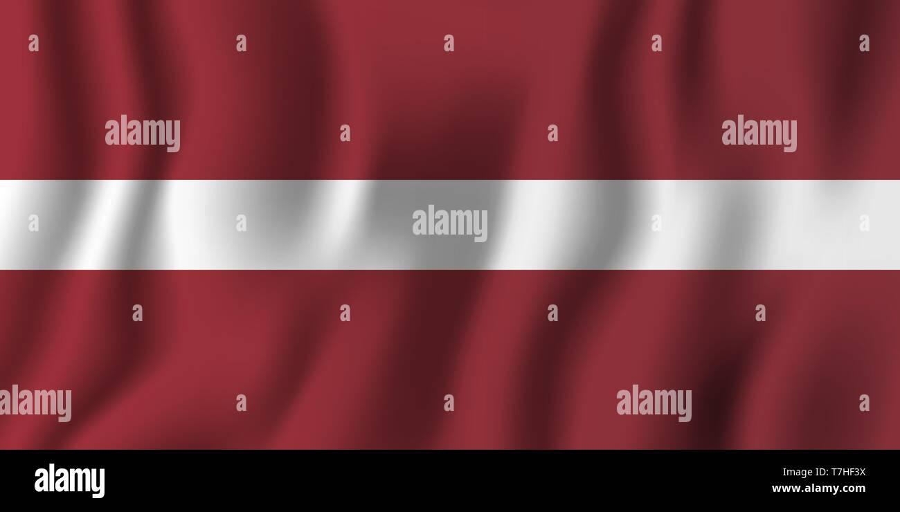 Latvia realistic waving flag vector illustration. National country background symbol ...