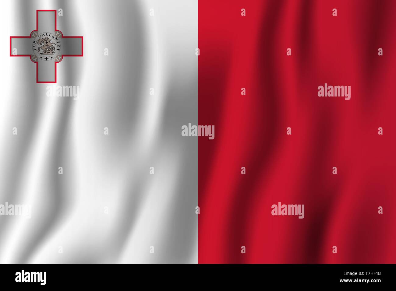 Malta realistic waving flag vector illustration. National country ...