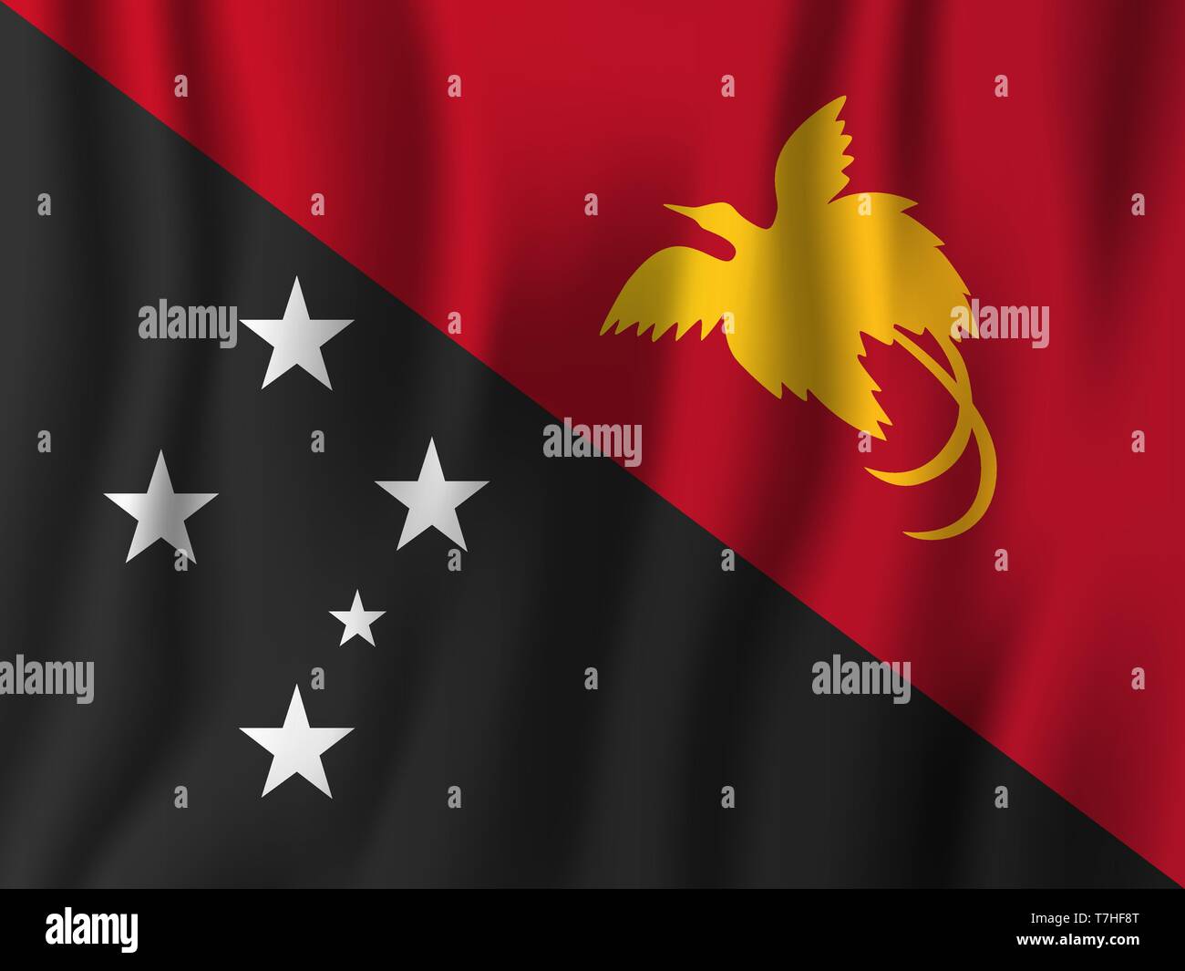 Papua New Guinea realistic waving flag vector illustration. National ...