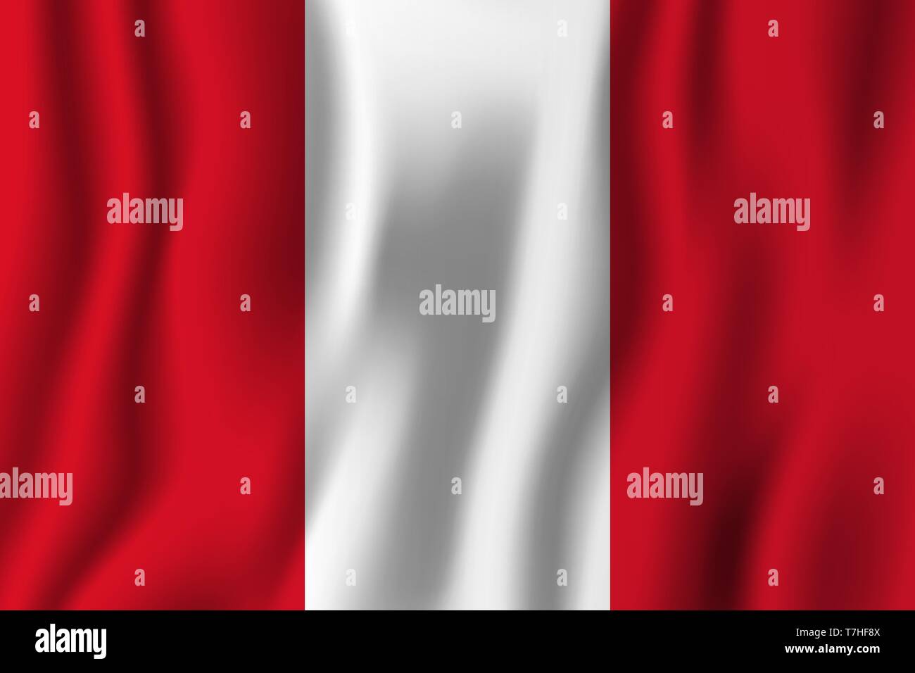 Peru realistic waving flag vector illustration. National country ...