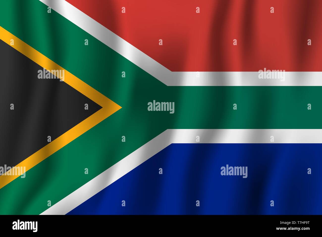 South Africa Realistic Waving Flag Vector Illustration National