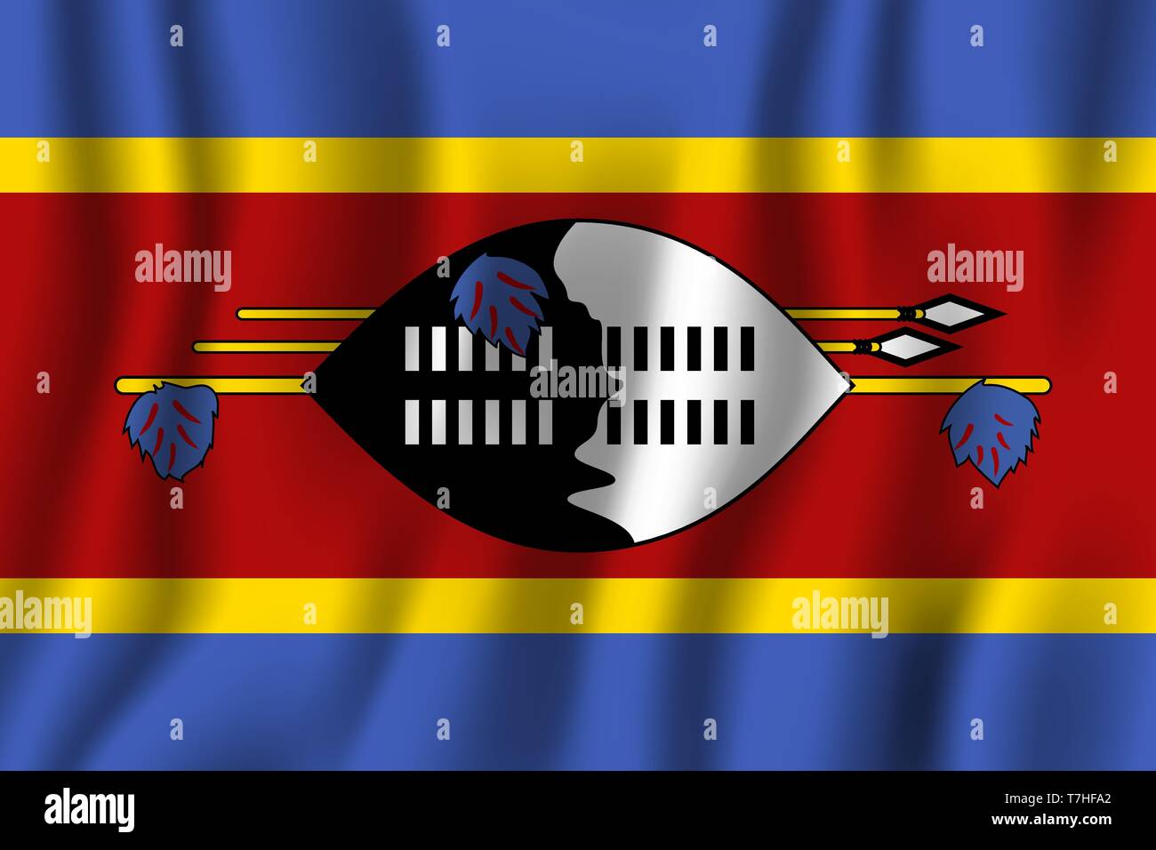 Swaziland Realistic Waving Flag Vector Illustration National Country