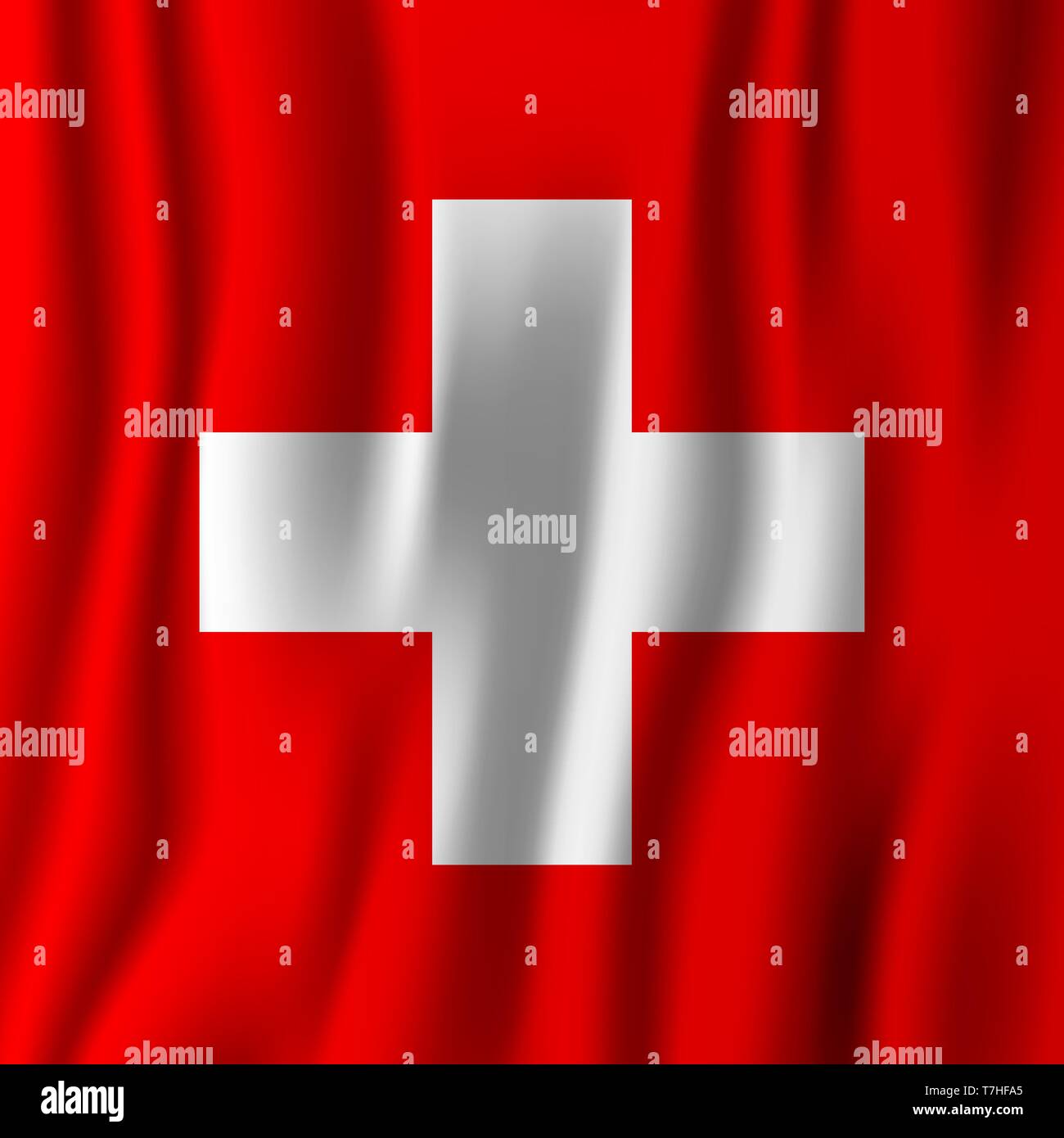 Switzerland realistic waving flag vector illustration. National country ...