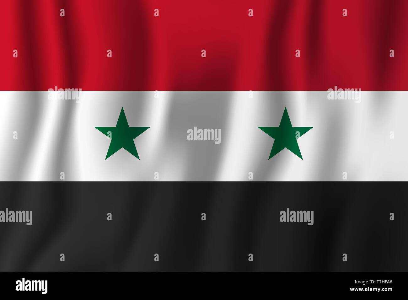 Syria realistic waving flag vector illustration. National country ...