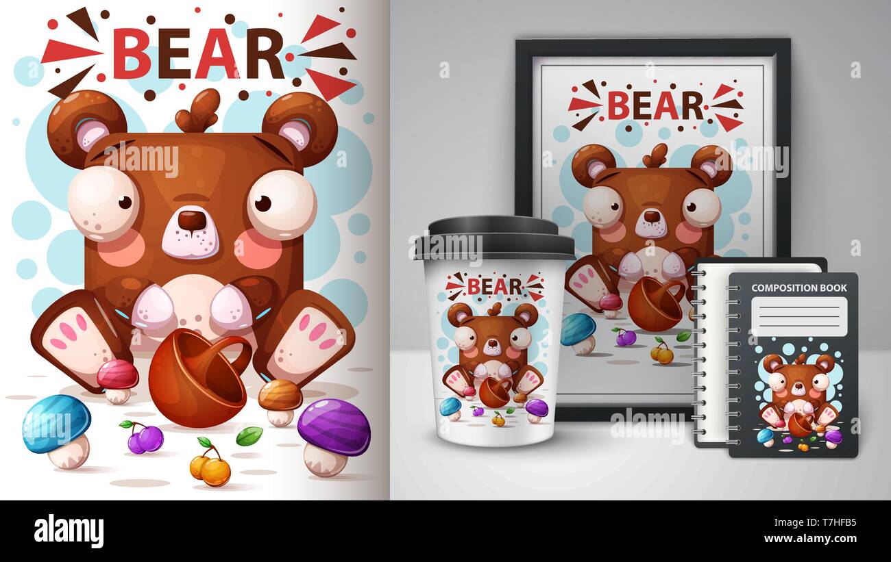 cute cartoon bear - mockup for your idea Stock Vector Image & Art - Alamy