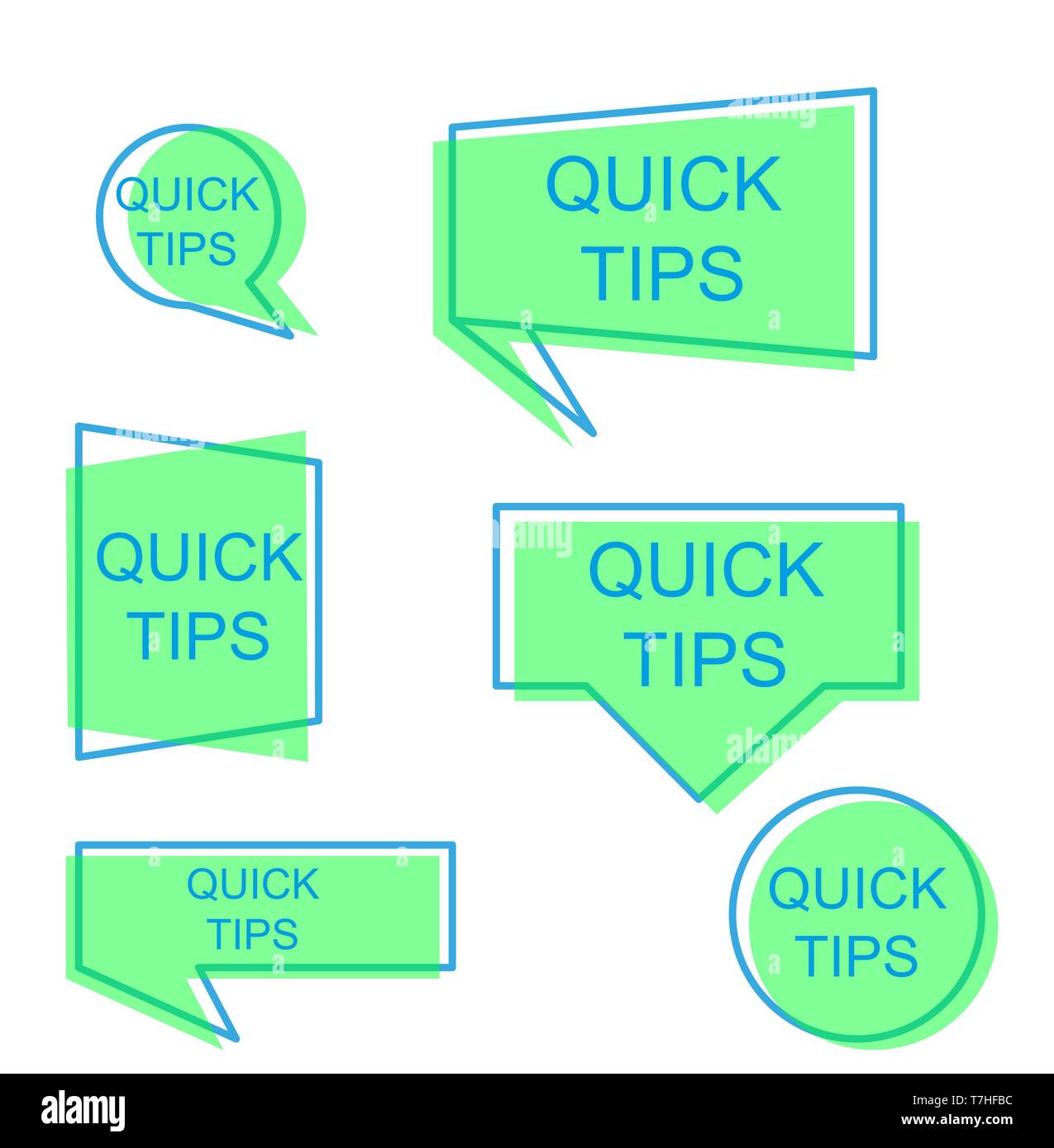 Quick tips badge vector label. Tag blank design set sign. Sticker ...