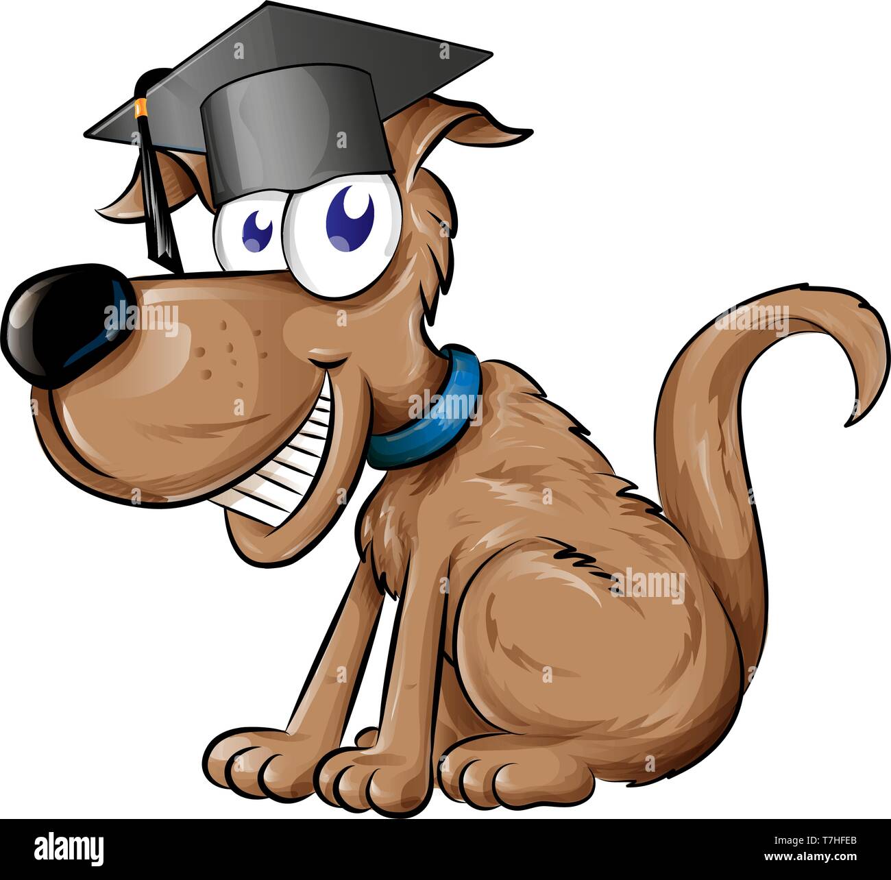 dog mascot character with Graduation cap hat Stock Vector Image & Art ...