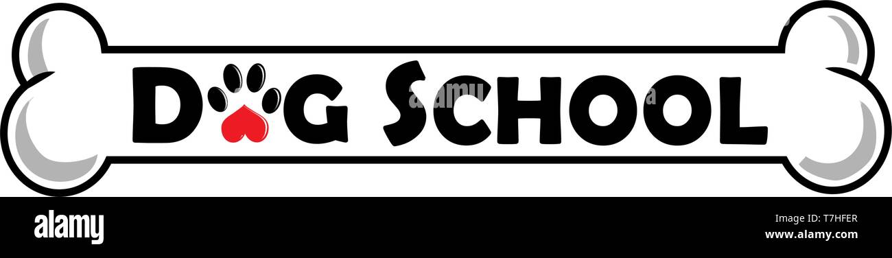 Dog school logo design isolated on white background. vector Stock ...