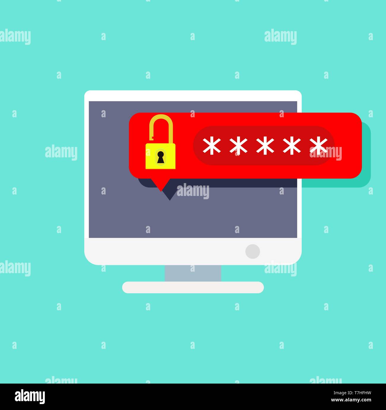 PC computer password communication vector. Symbol screen sign internet ...