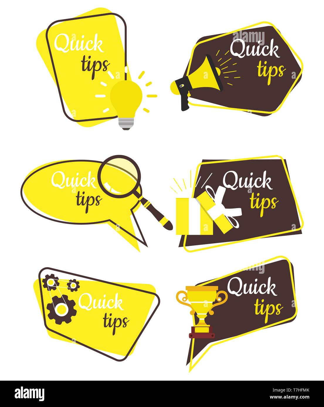Quick tips badge vector label. Tag blank design set sign. Sticker ... Quick tips badge vector label. Tag blank design set sign. Sticker ...