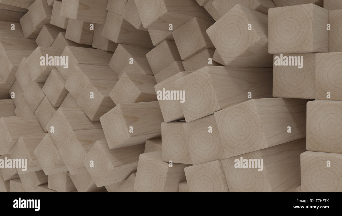 3D Render of construction timber beams and planks Stock Photo - Alamy