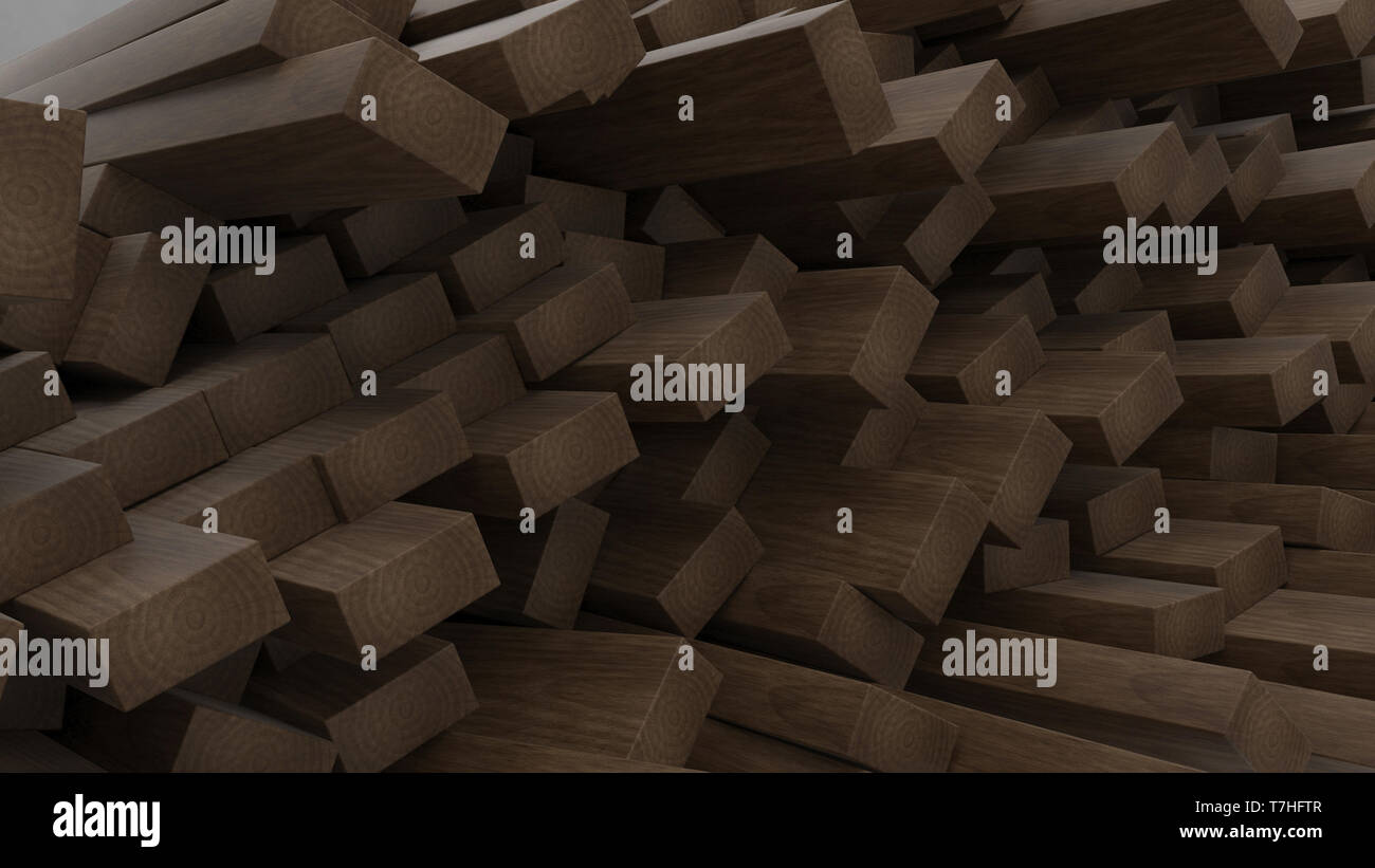 3D Render of construction timber beams and planks Stock Photo - Alamy