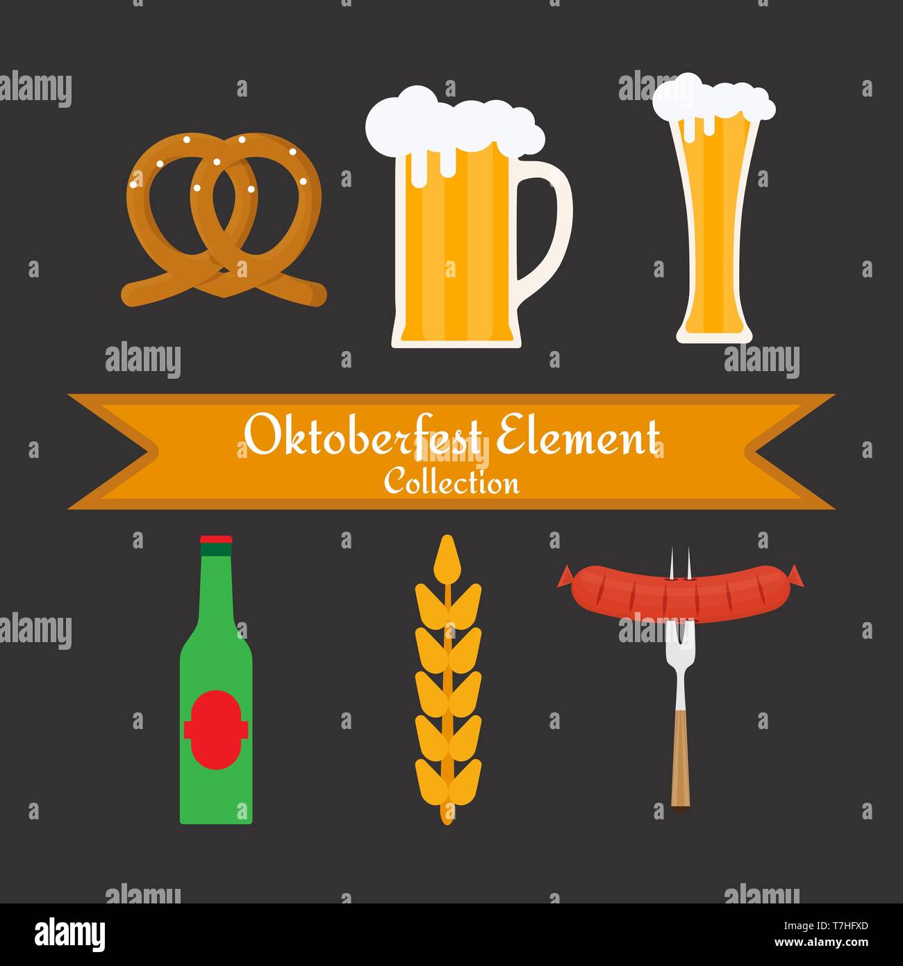 Holiday traditional Bavaria Germany beverage symbol. Isolated beer ...