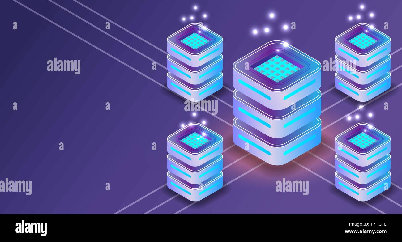 Server Isometric 3d Connection Communication Data Networking Service 3280