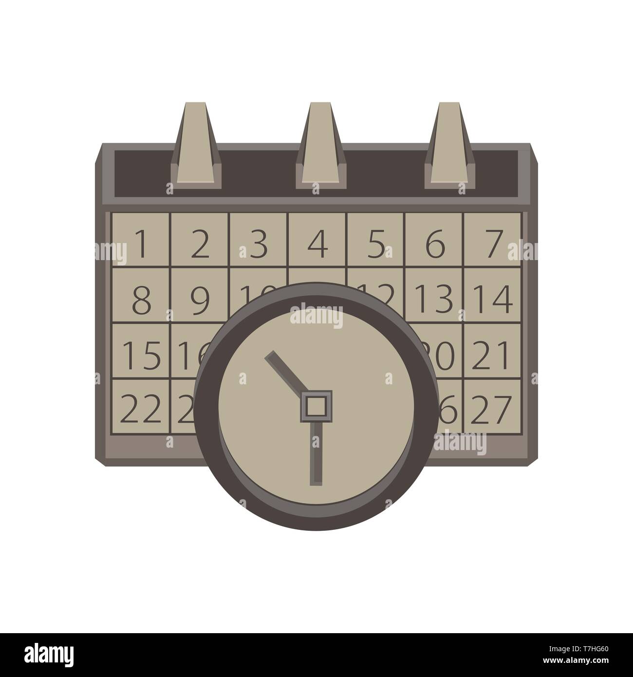Calendar clock icon time vector date symbol sign concept business ...
