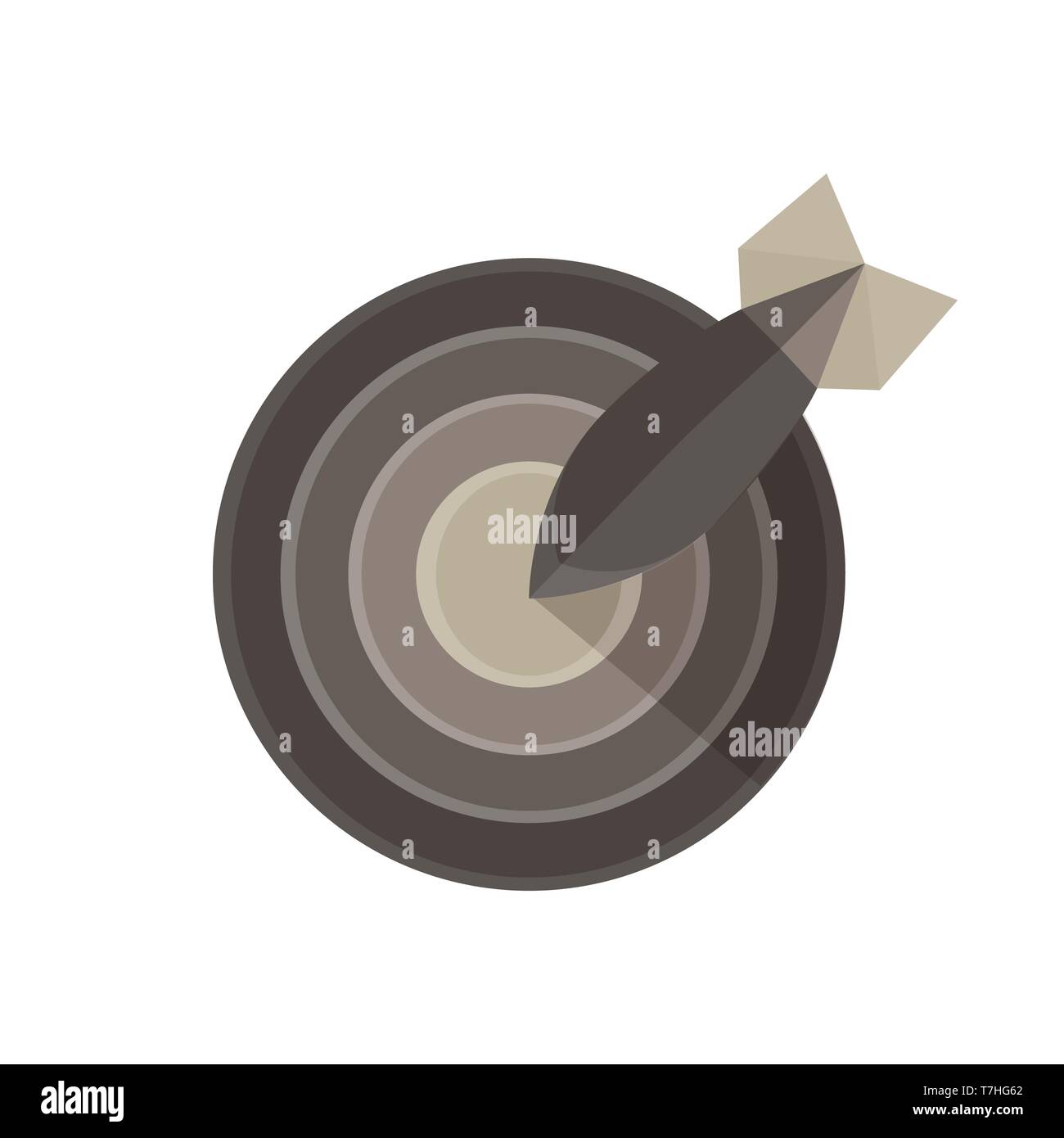 Rocket target icon flat vector launch business start design isolated ...