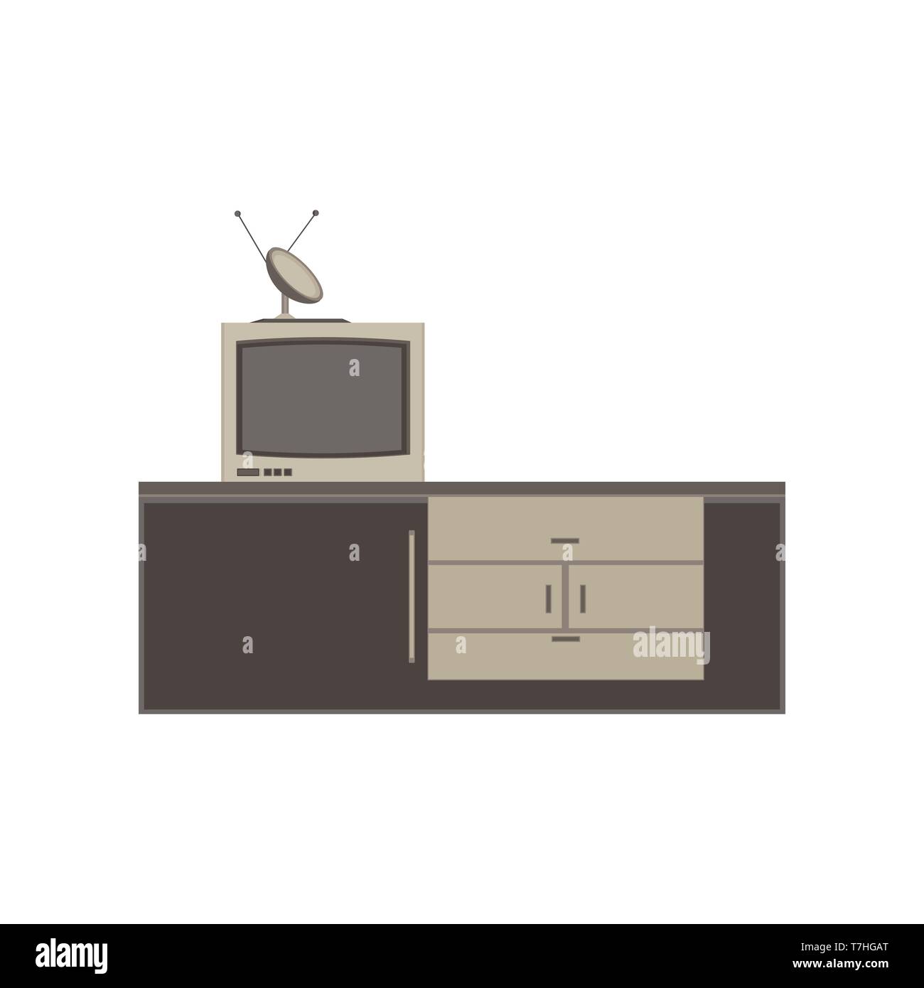 Tv unit television icon vector furniture screen design flat isolated ...