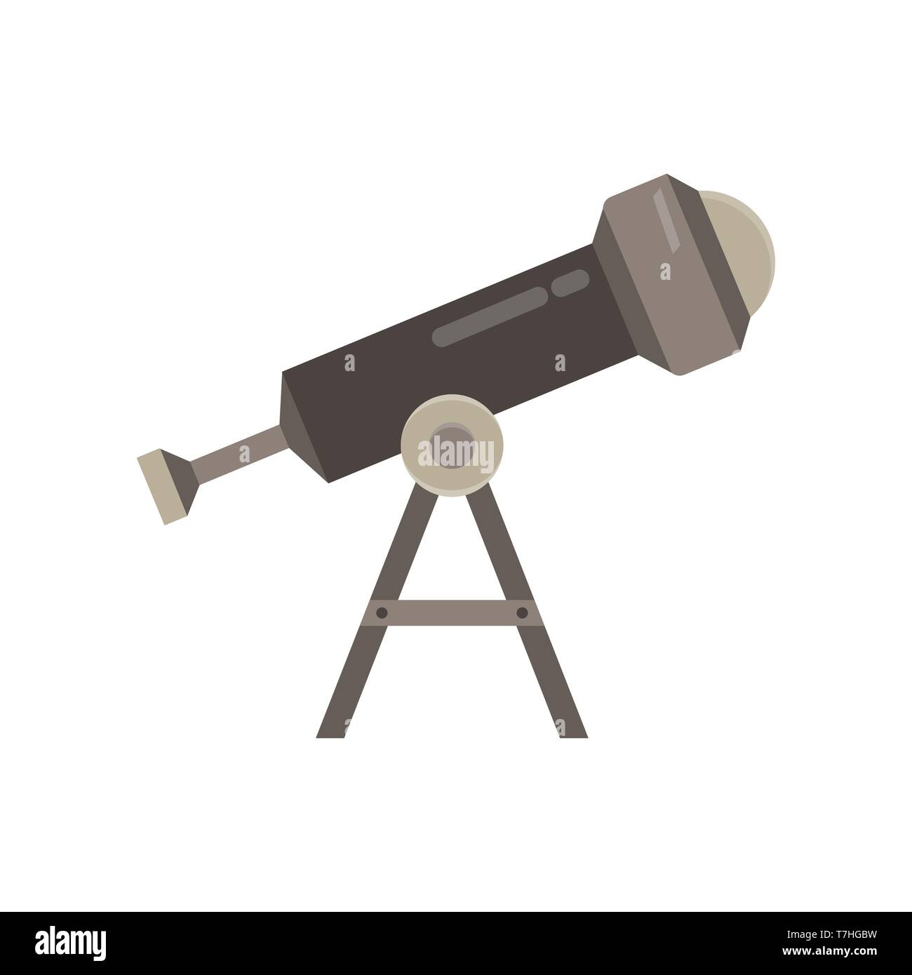 Telescope icon vector isolated illustration astronomy discovery flat ...
