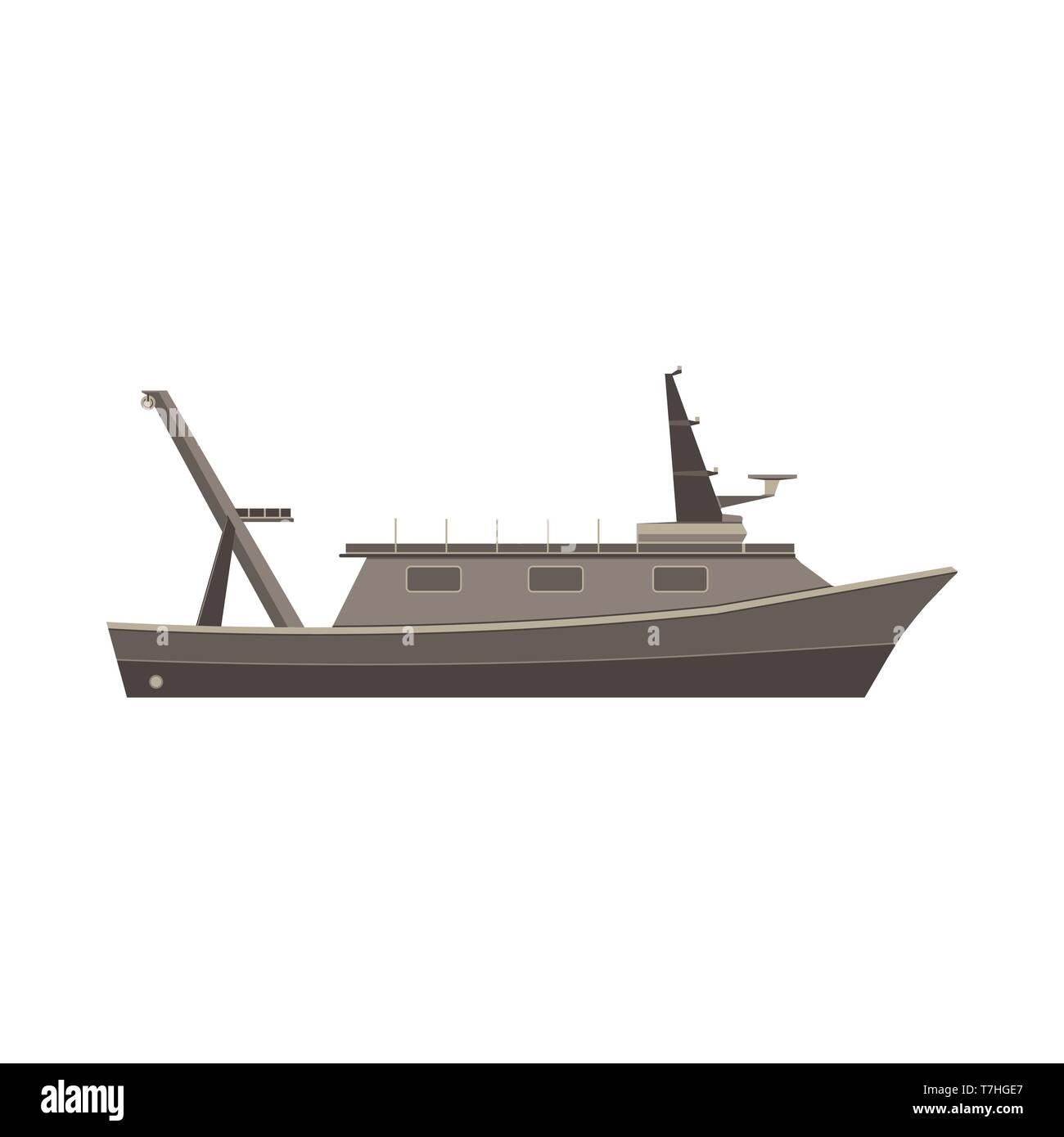 Ship boat vector flat design vessel illustration sea yacht isolated ...