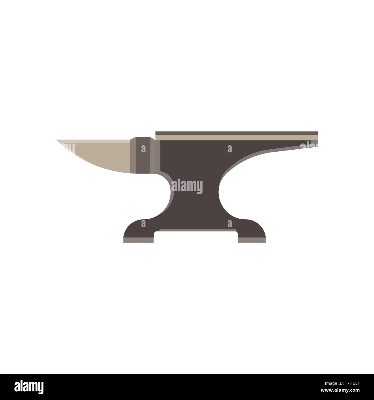 Anvil blacksmith icon vector vintage hammer illustration isolated. Design iron forge logo black ...