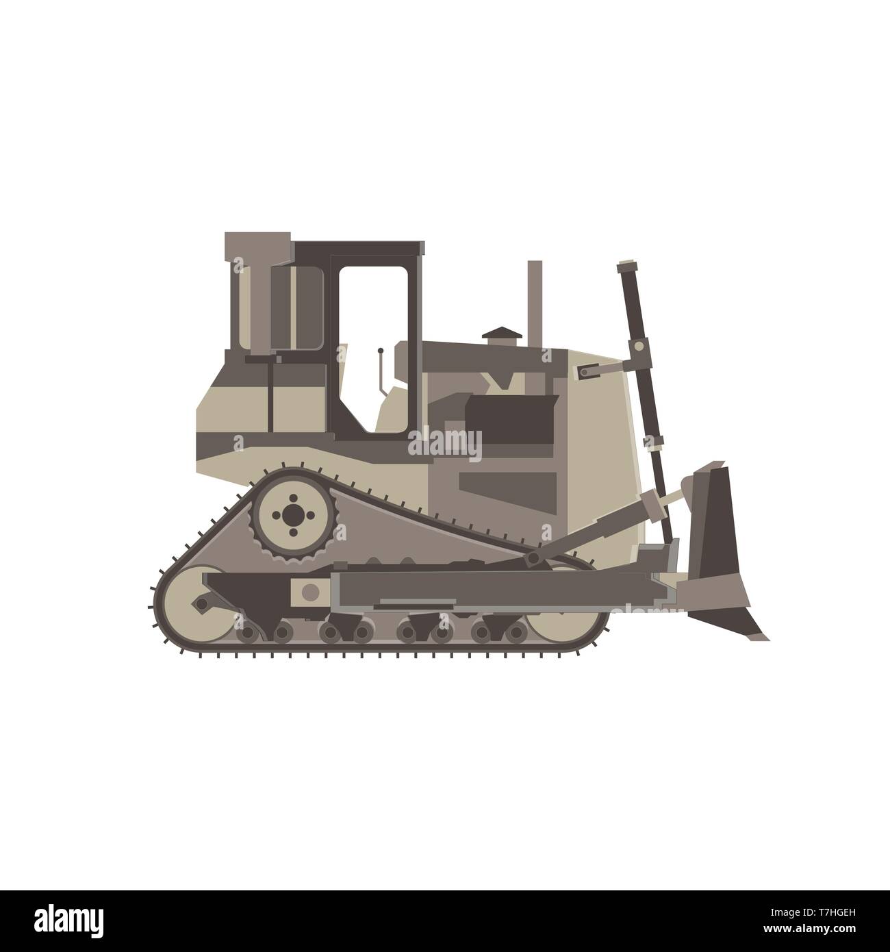 Bulldozer icon construction vector tractor equipment isolated building ...
