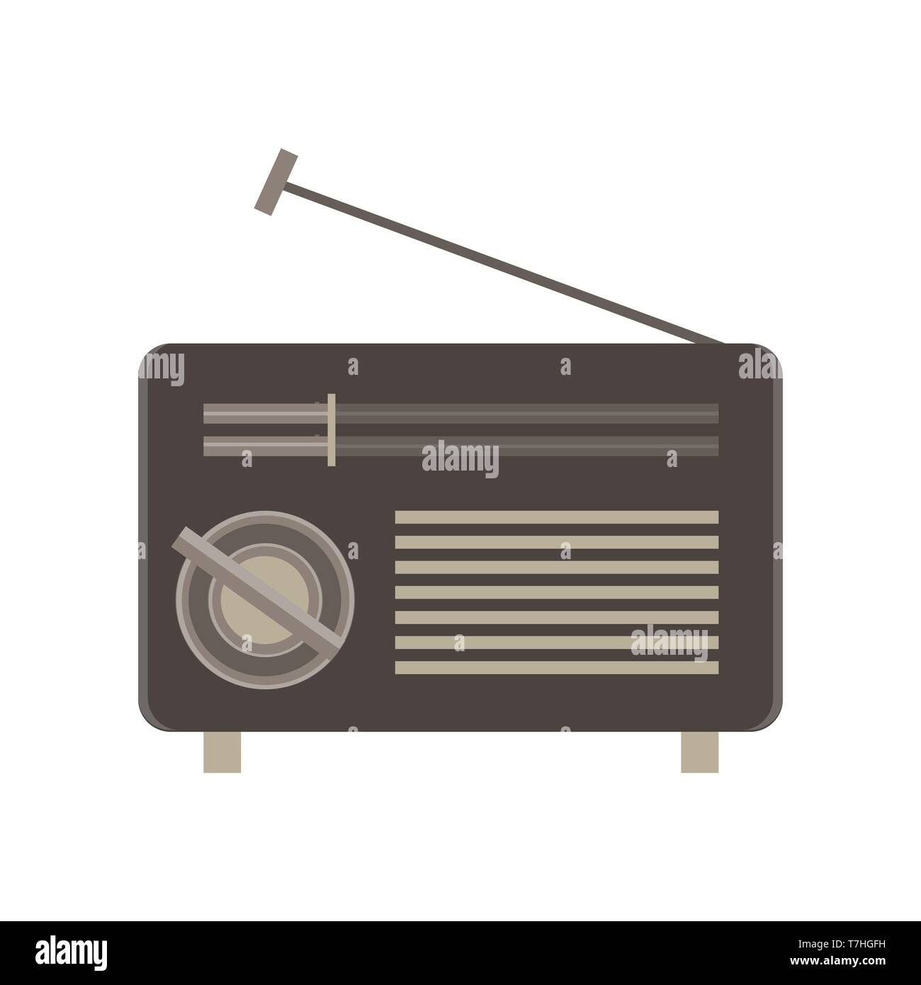 Radio flat icon isolated. Retro vintage style illustration sound symbol ...