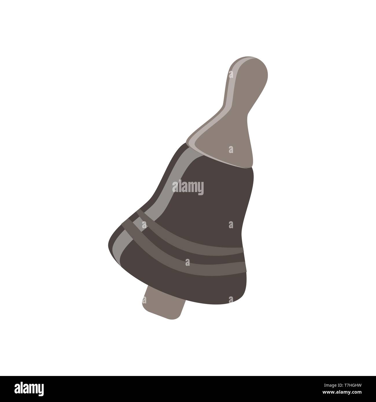 school bell flat icon vector isolated teacher sign sound render symbol ...