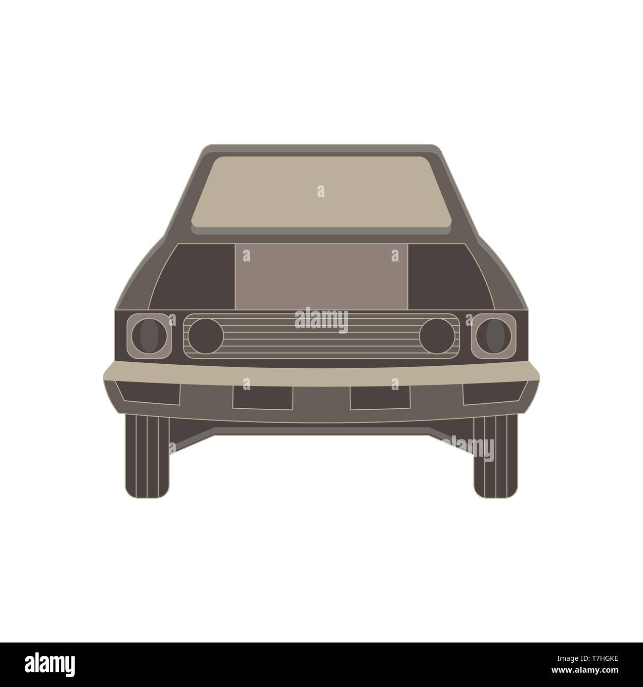 Car front flat vector view illustration vehicle icon isolated auto ...
