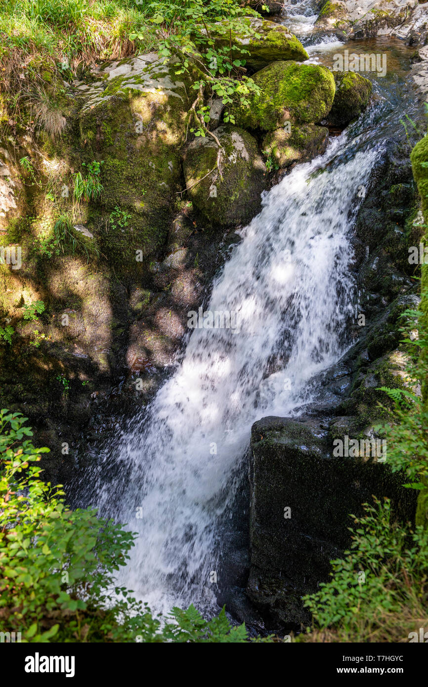 Aira Force Waterfall on the Aira Beck river in the Lake District ...