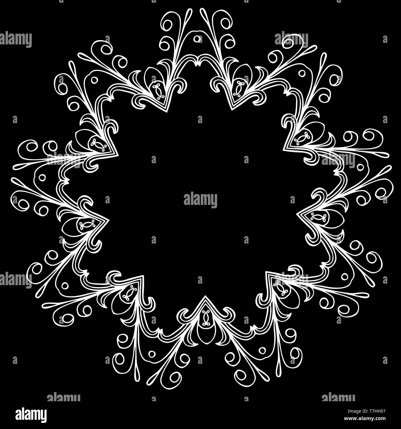 Vector beautiful ornamental rosette. For ethnic or tattoo design Stock ...