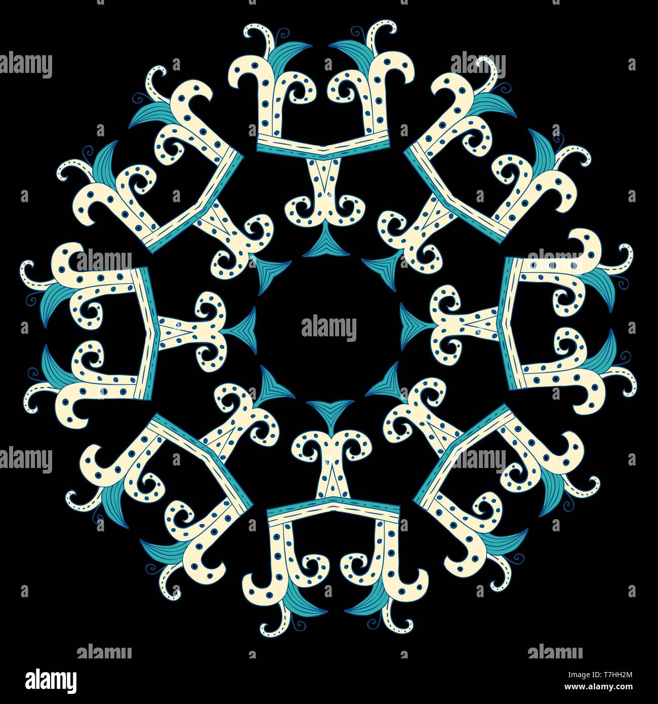 Vector beautiful ornamental rosette. For ethnic or tattoo design Stock ...