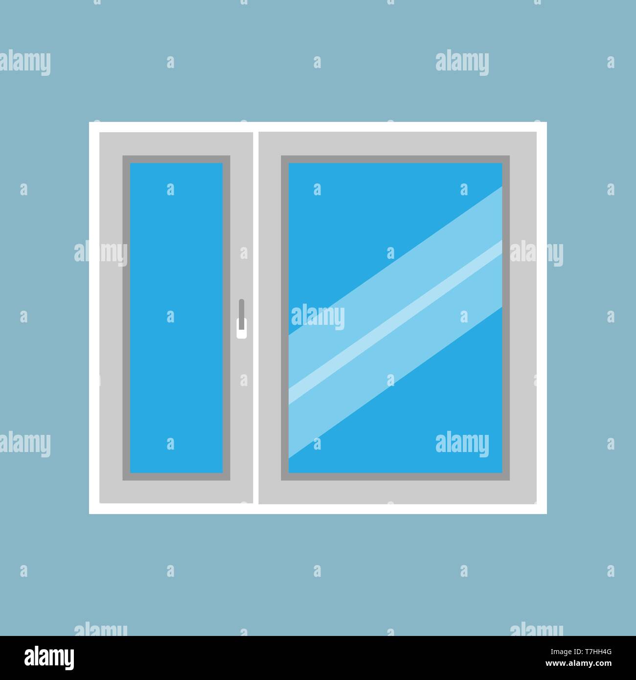 Window glass front view architecture vector concept. Interior cartoon ...