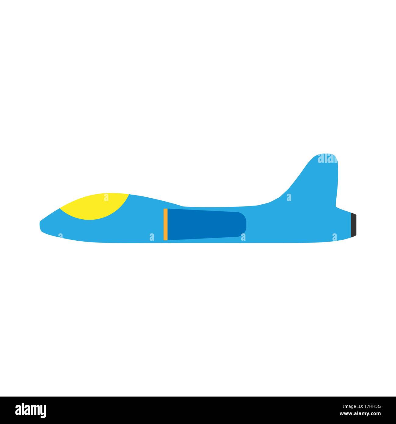 Space fighter side view flat vector icon. Flight transport aerospace ...