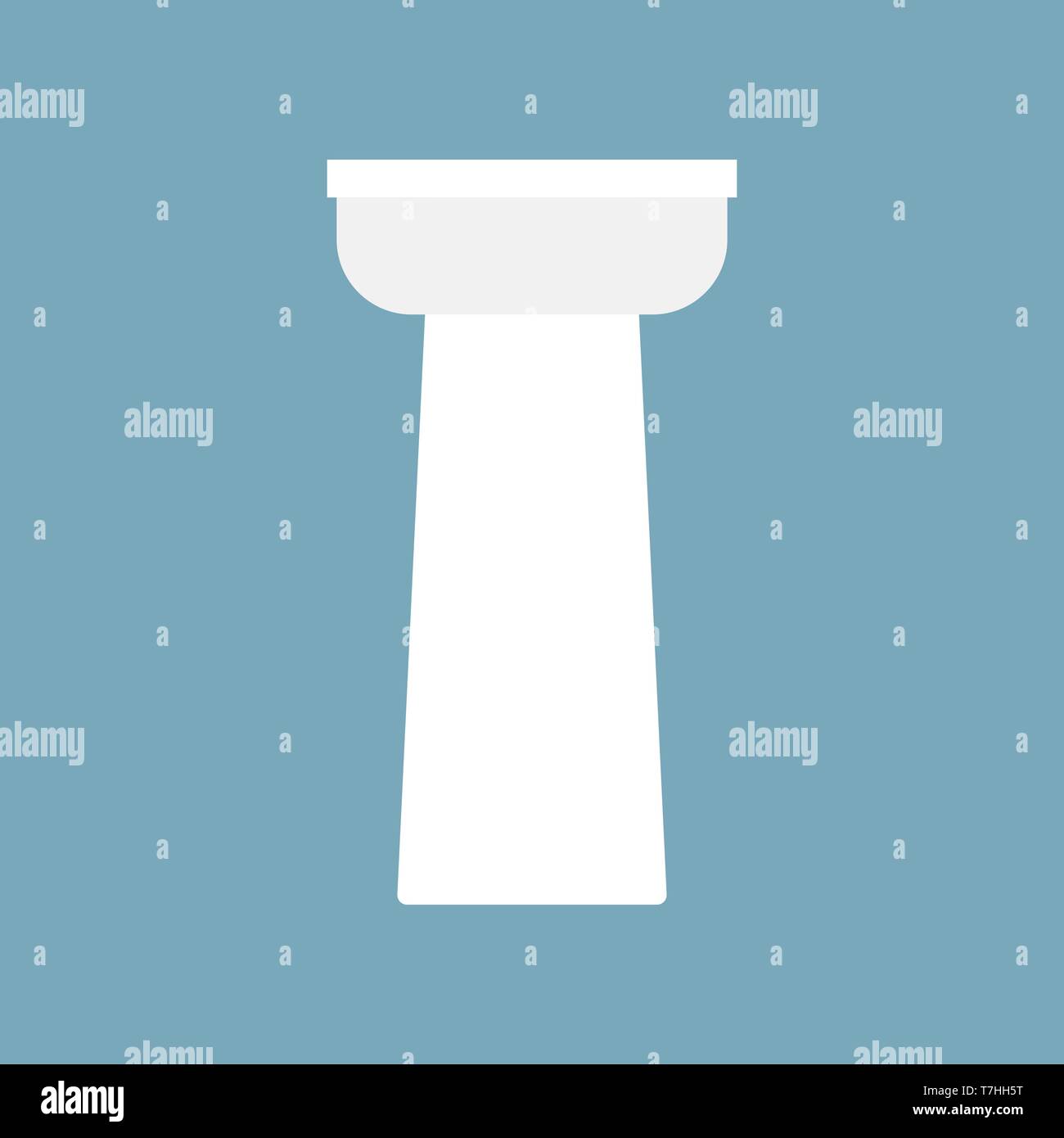 Sink front view equipment symbol domestic vector icon white ...