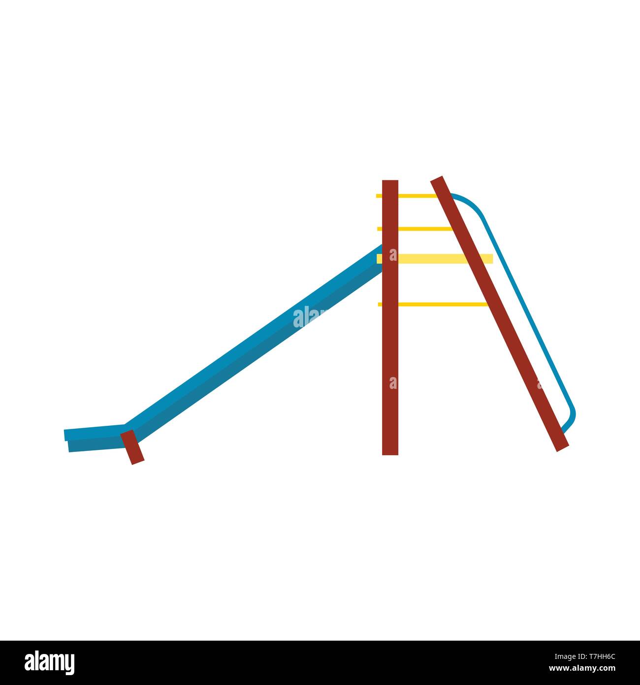 Children slide recreation leisure childhood vector icon. Colorful ...