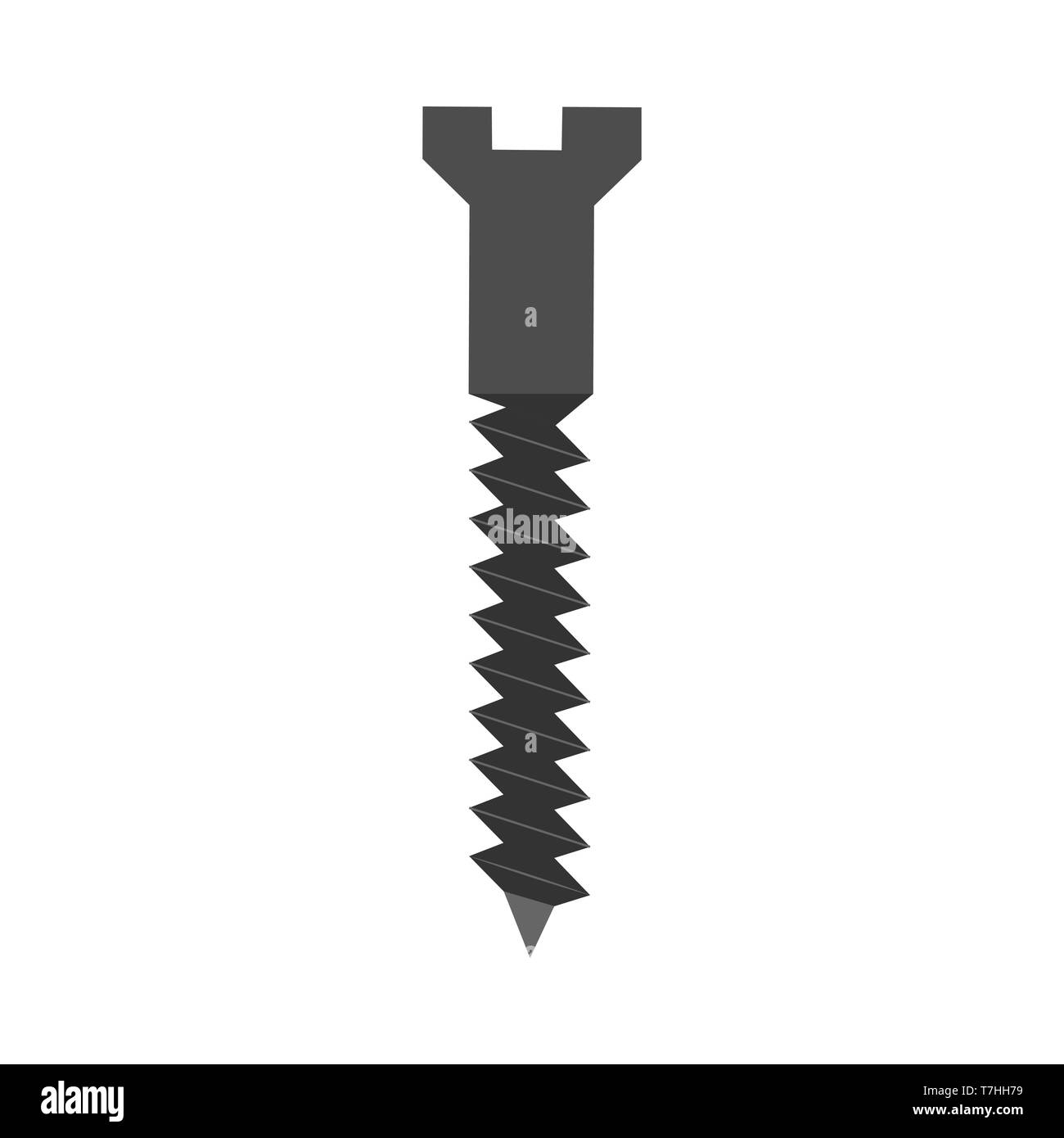 Screw spike steel vector tool isolated white. Repair flat metal bolt ...