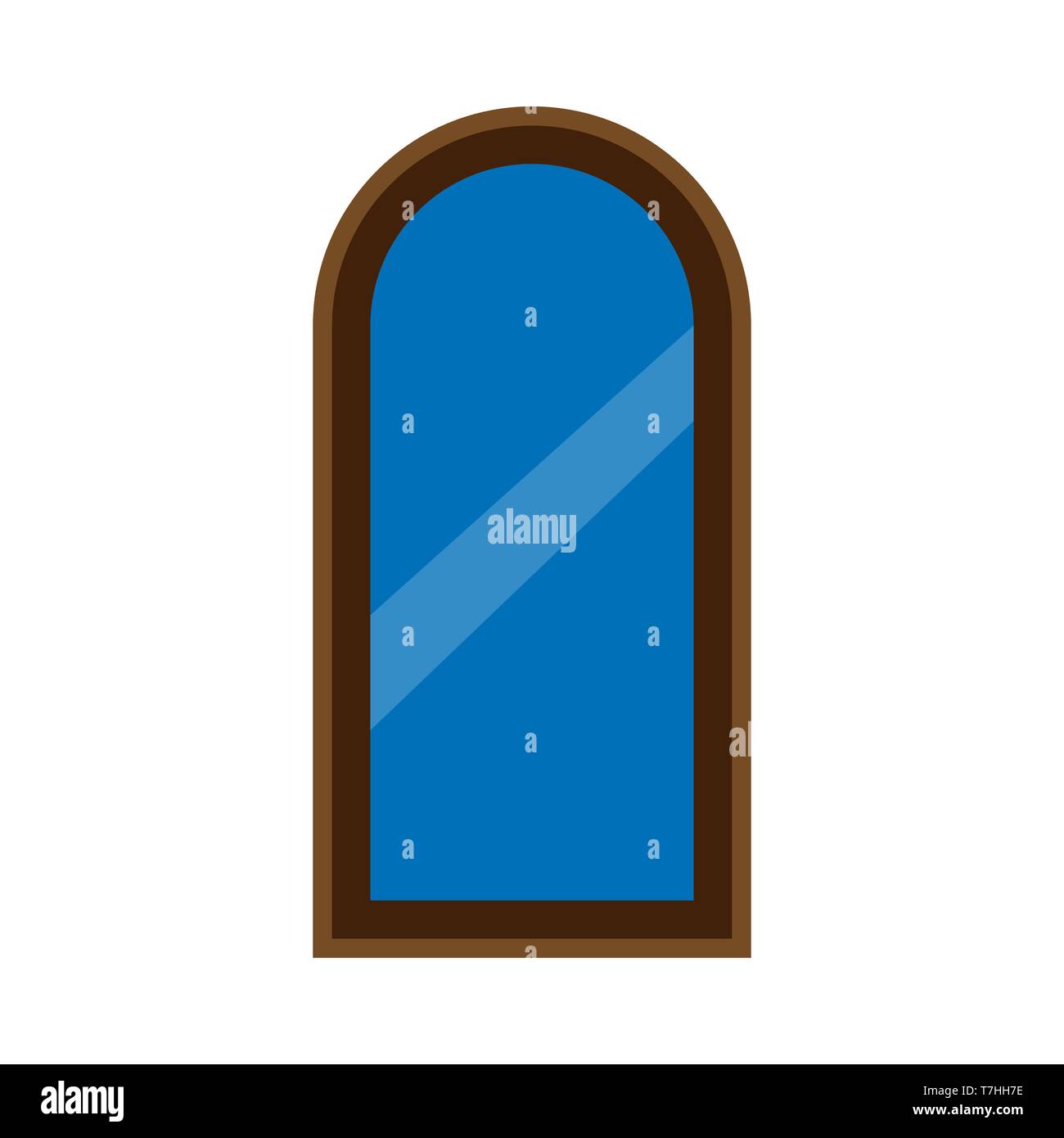 Window glass front view architecture vector concept. Interior cartoon ...