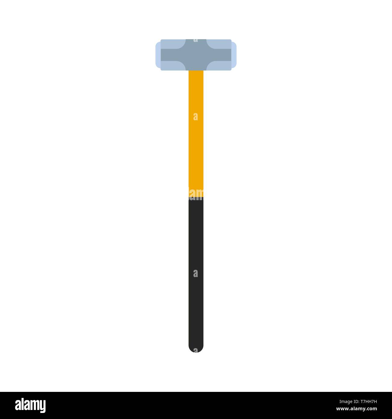 Sledgehammer industry repair symbol flat vector icon. Power hand ...
