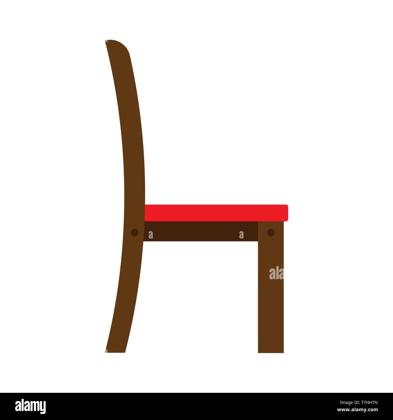Chair side view wooden vector icon. Office comfortable symbol ...