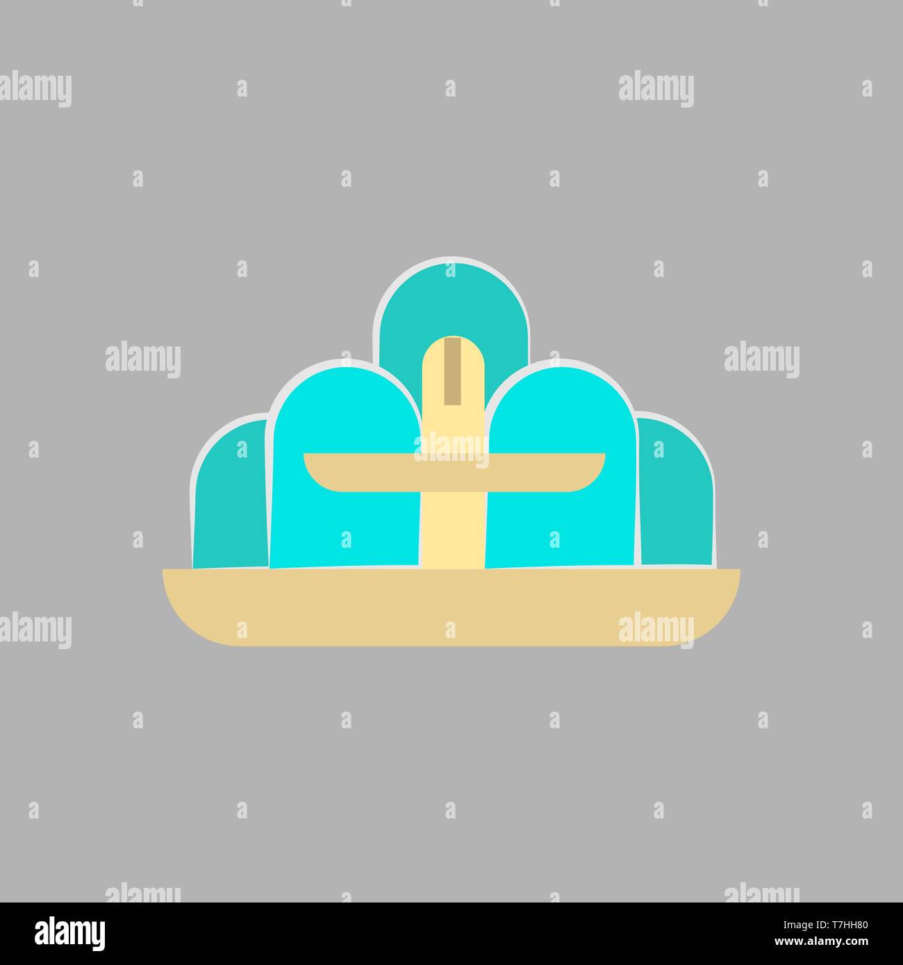 Fountain architecture sign object vector icon. Water urban building ...